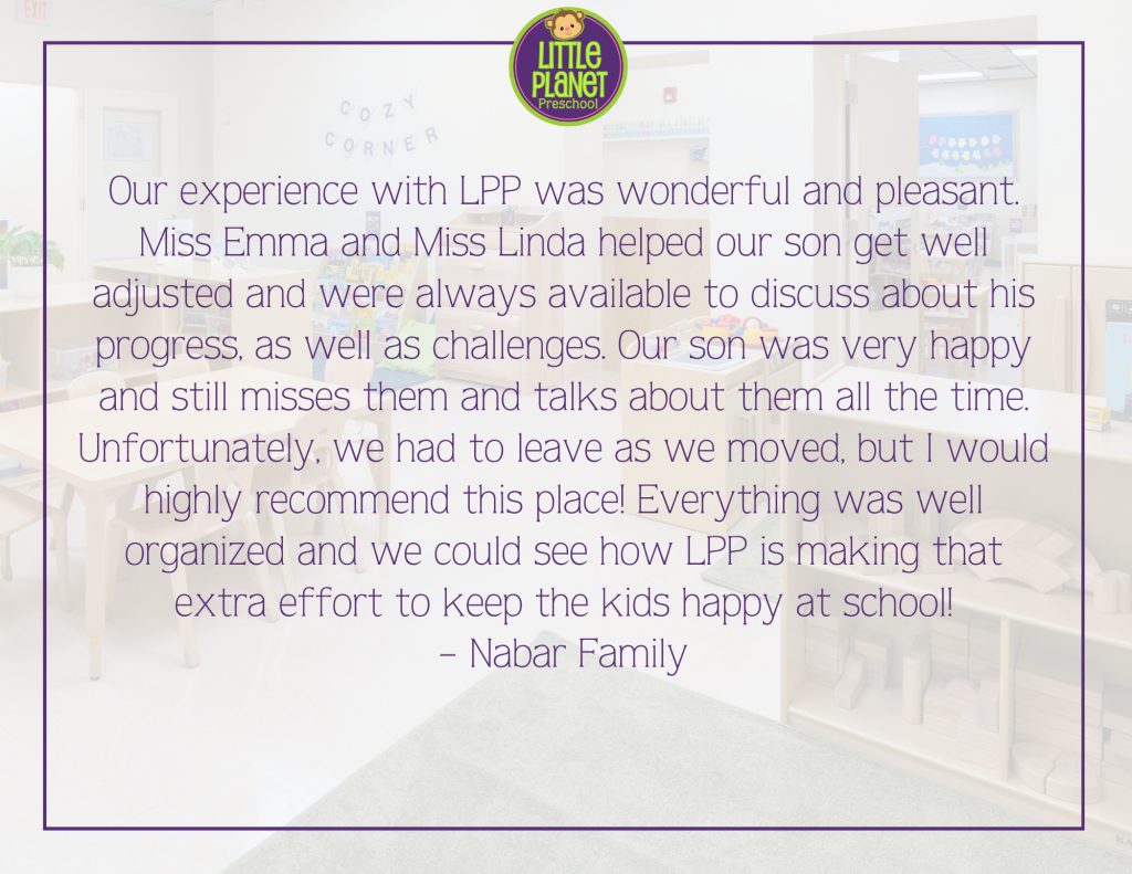 Testimonials - LITTLE PLANET PRESCHOOL